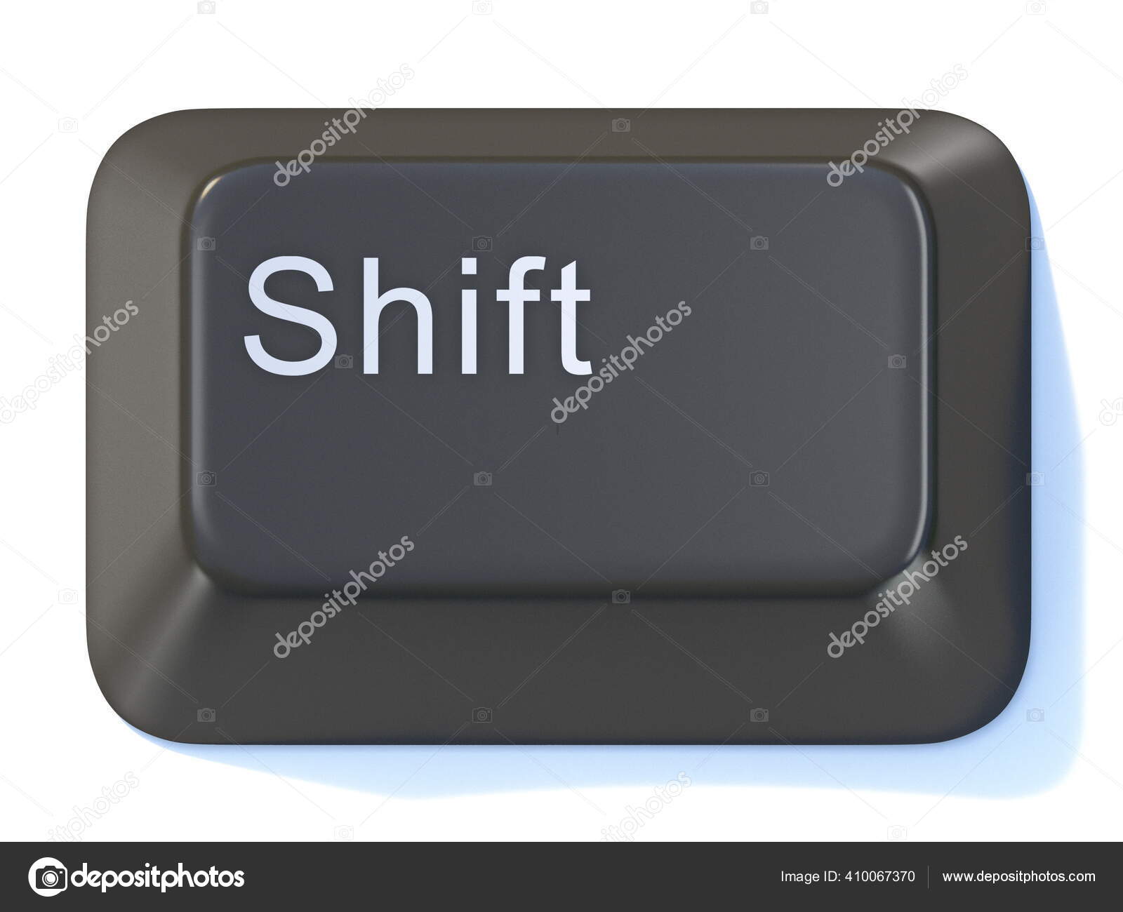 Teclado Computador Preto Shift Chave Renderizar Ilustração Isolada ...