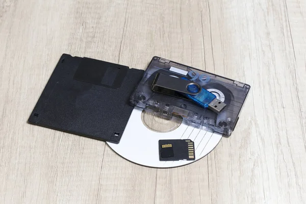 Various analog and digital recording media, cassette, floppy disk, dvd ...