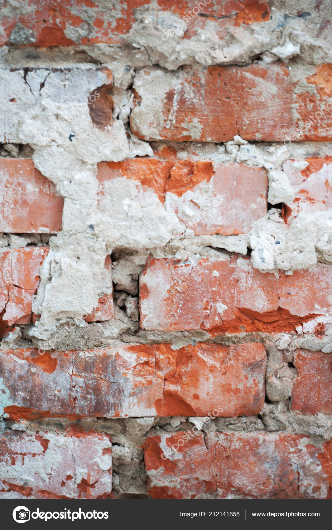 Texture Peeled Brick Old Brickwork Red Wall Loft Stock Photo by ...