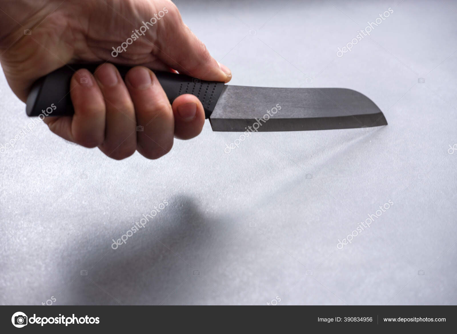 Black Knife Man Hand — Stock Photo © ssergio #390834956