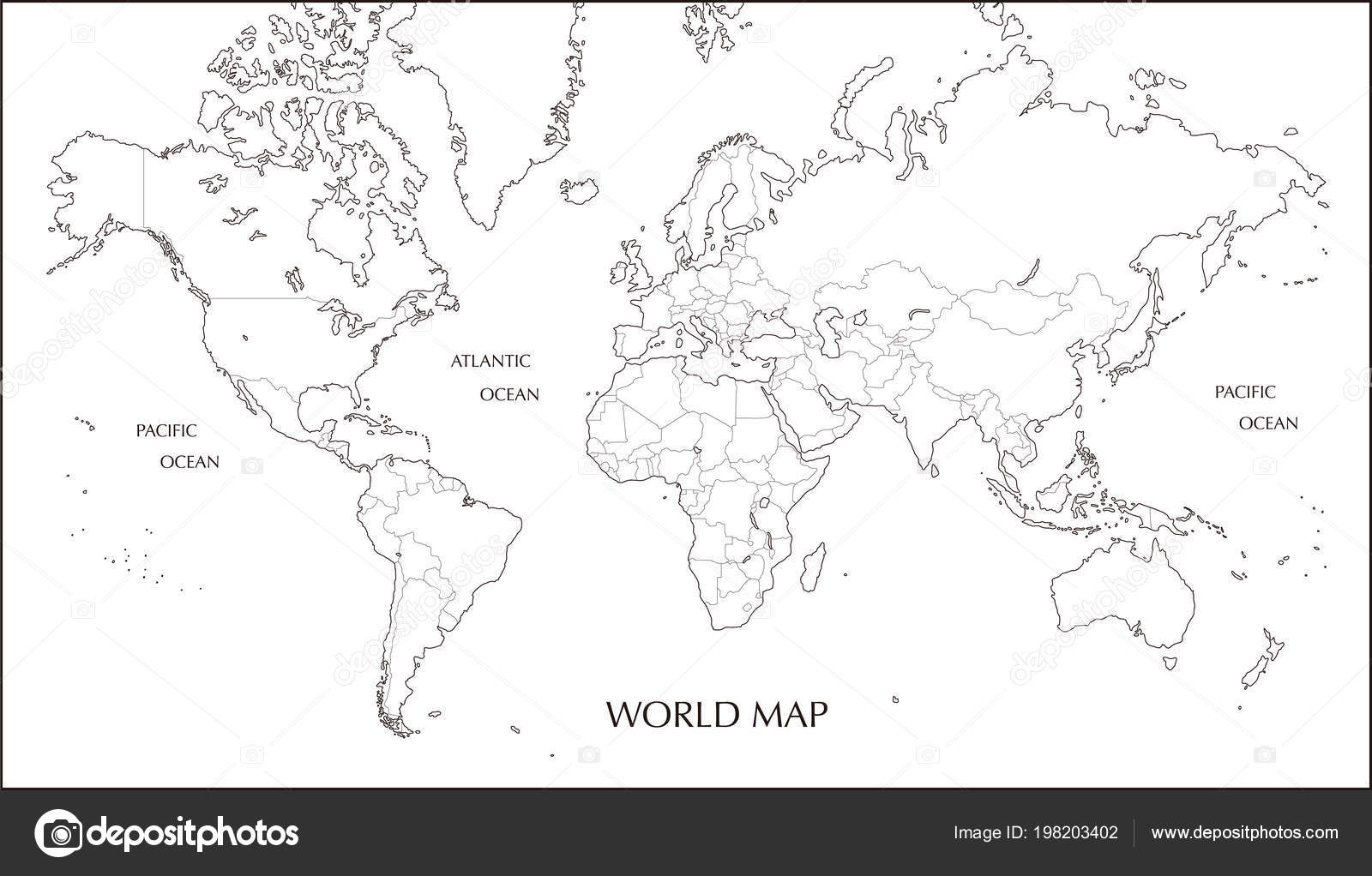 Outline World Map Mercator Projection – Interactive Map Outline World Map Mercator Projection – Interactive Map