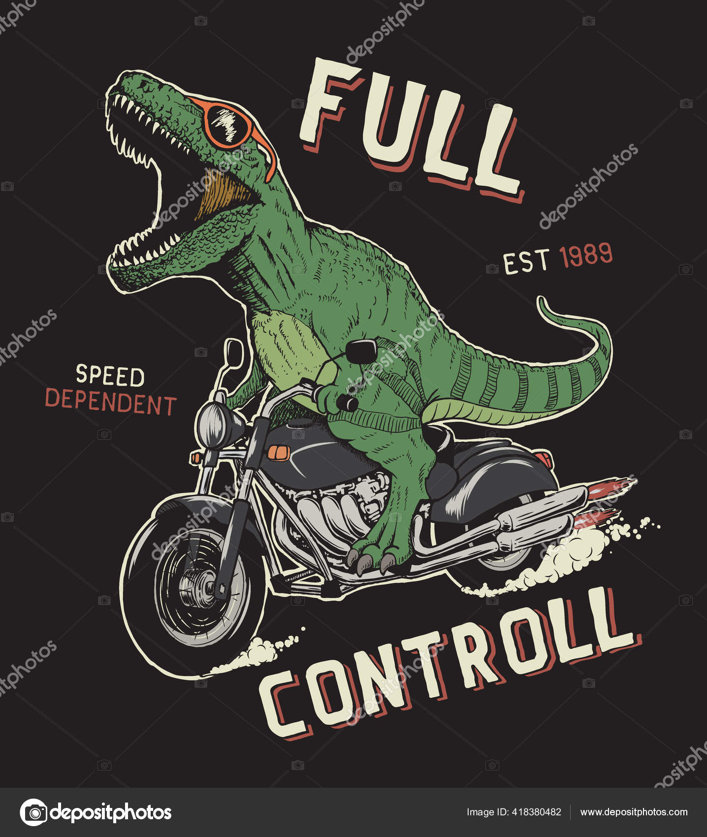 Dinosaur on motorcycle Stock Vector by ©mirquurius 418380482