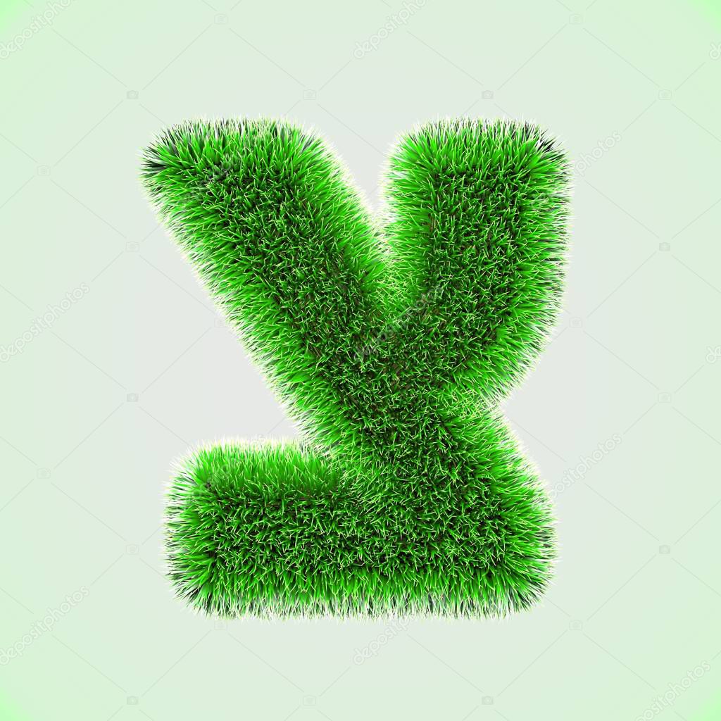 3d hierba hebrea letra Tsadi del alfabeto hebreo. Aislado en el símbolo ...