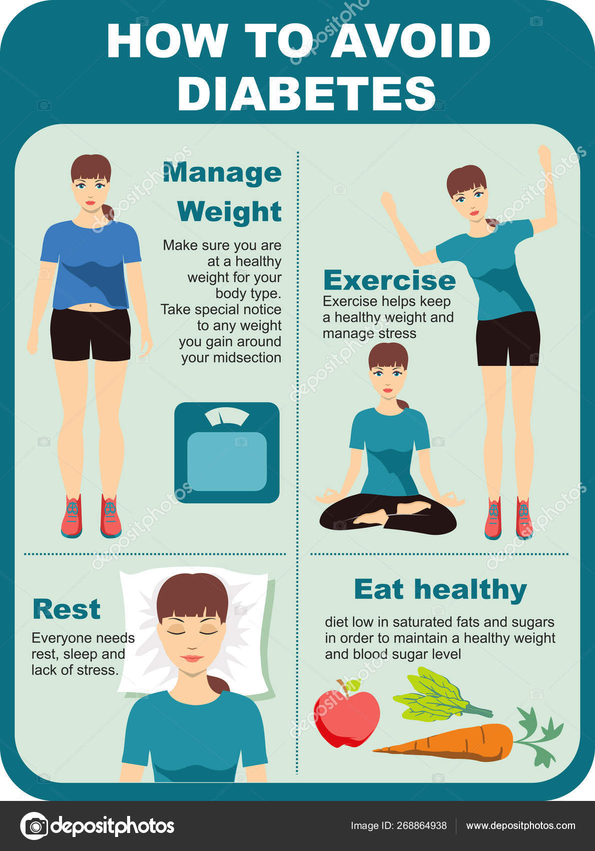 Diabetes Infographics How Avoid Diabetes — Stock Vector © luisvv #268864938