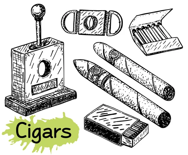 Smoking Cigar Vector Illustration Sketch Style Stock Vector by ©luisvv ...