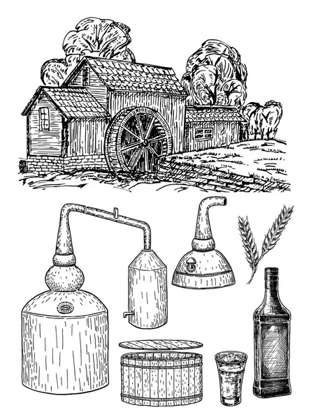 ᐈ Moonshine still drawing stock vectors, Royalty Free alambique ...