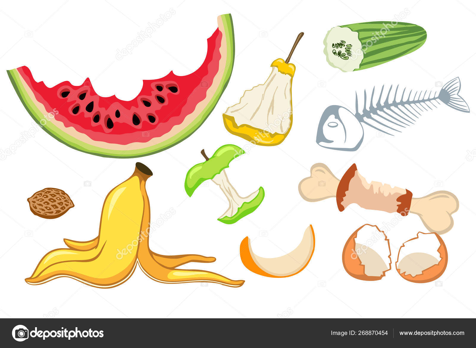 Residuos Orgánicos Recolección Compost Aislado Sobre Fondo Blanco ...