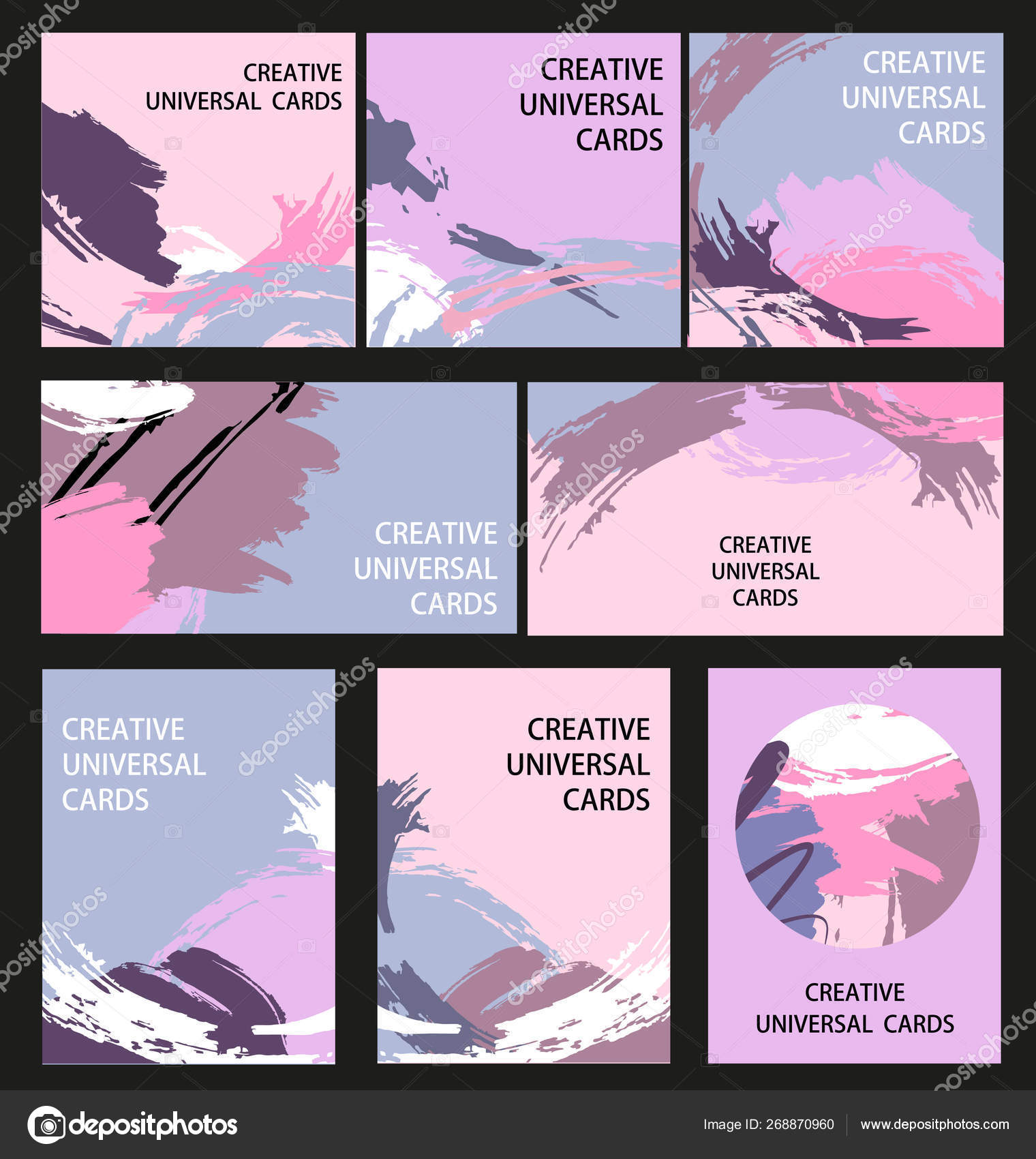 Collection Trendy Creative Cards Design Poster Card Invitation Placard ...