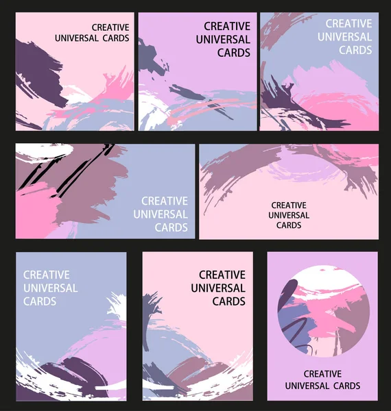 Set of creative universal cards. Wedding, anniversary, birthday ...