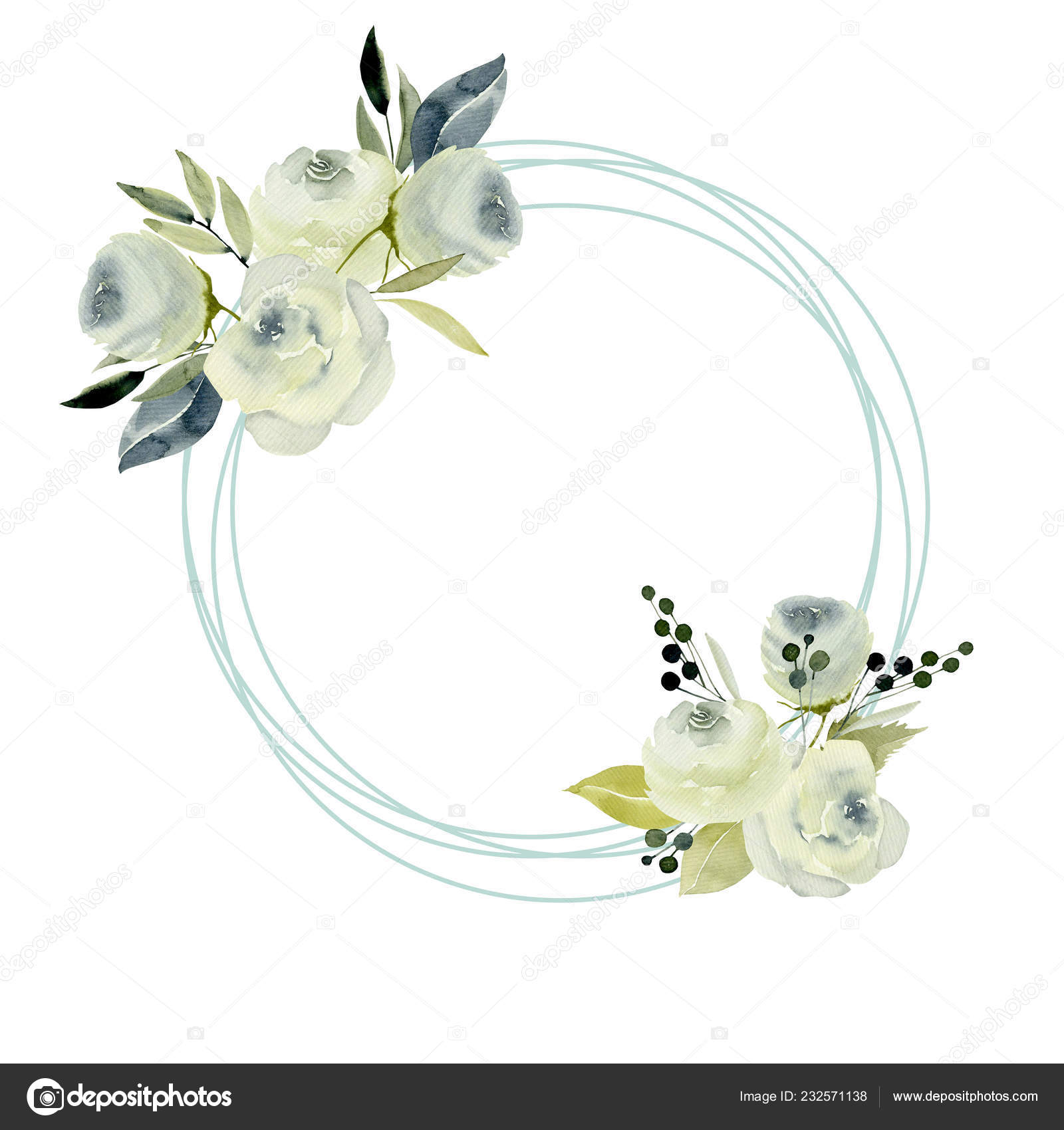 White Roses Background Frame