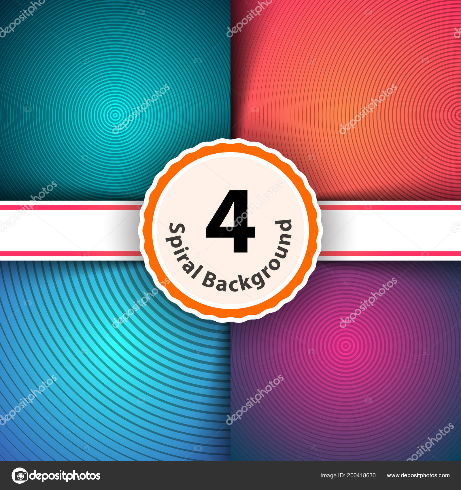 Spiral color template. Four items. Stock Vector Image by ©rwgusev ...