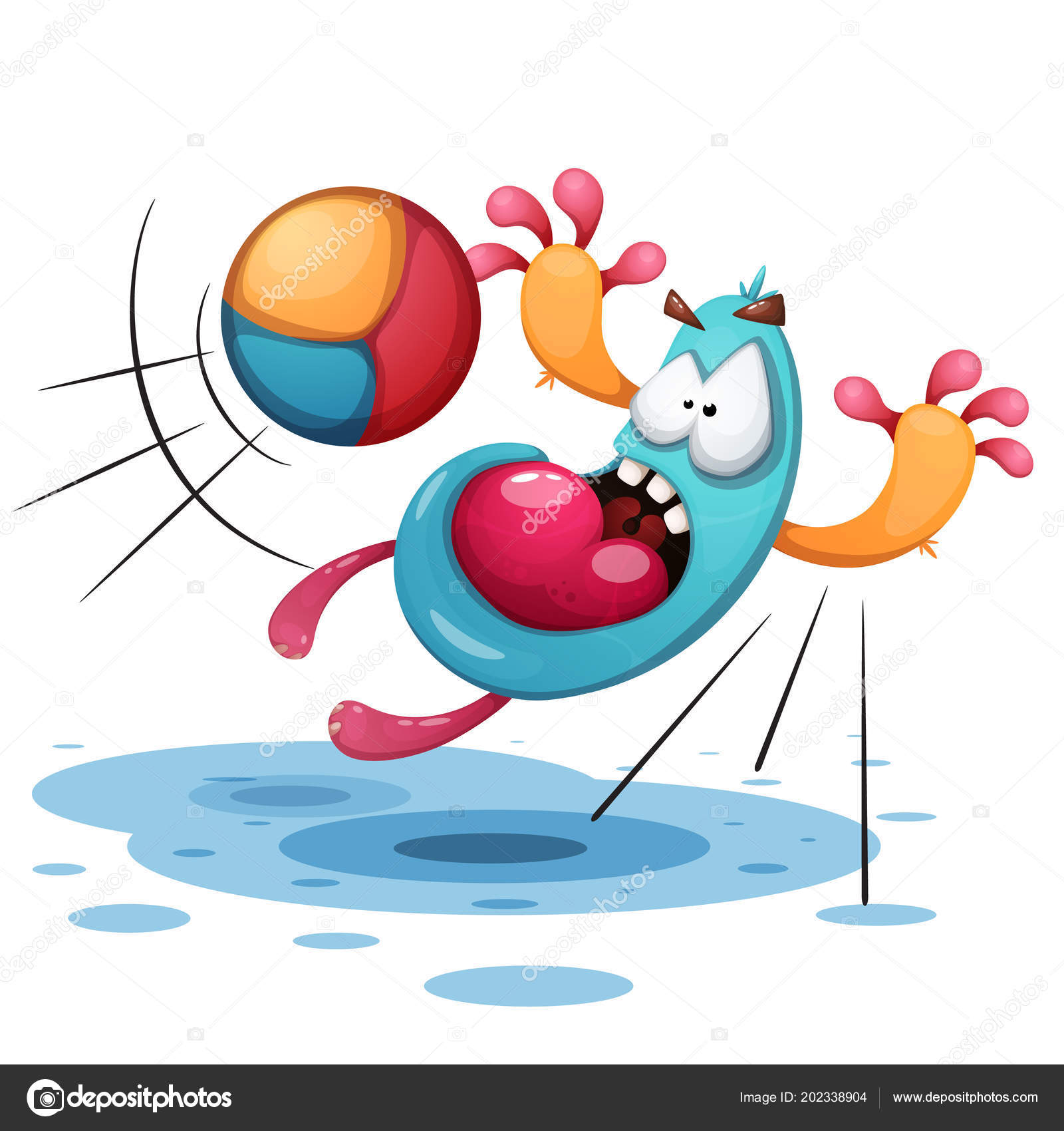 Cartoon crazy monster play football. Stock Vector Image by ©rwgusev ...