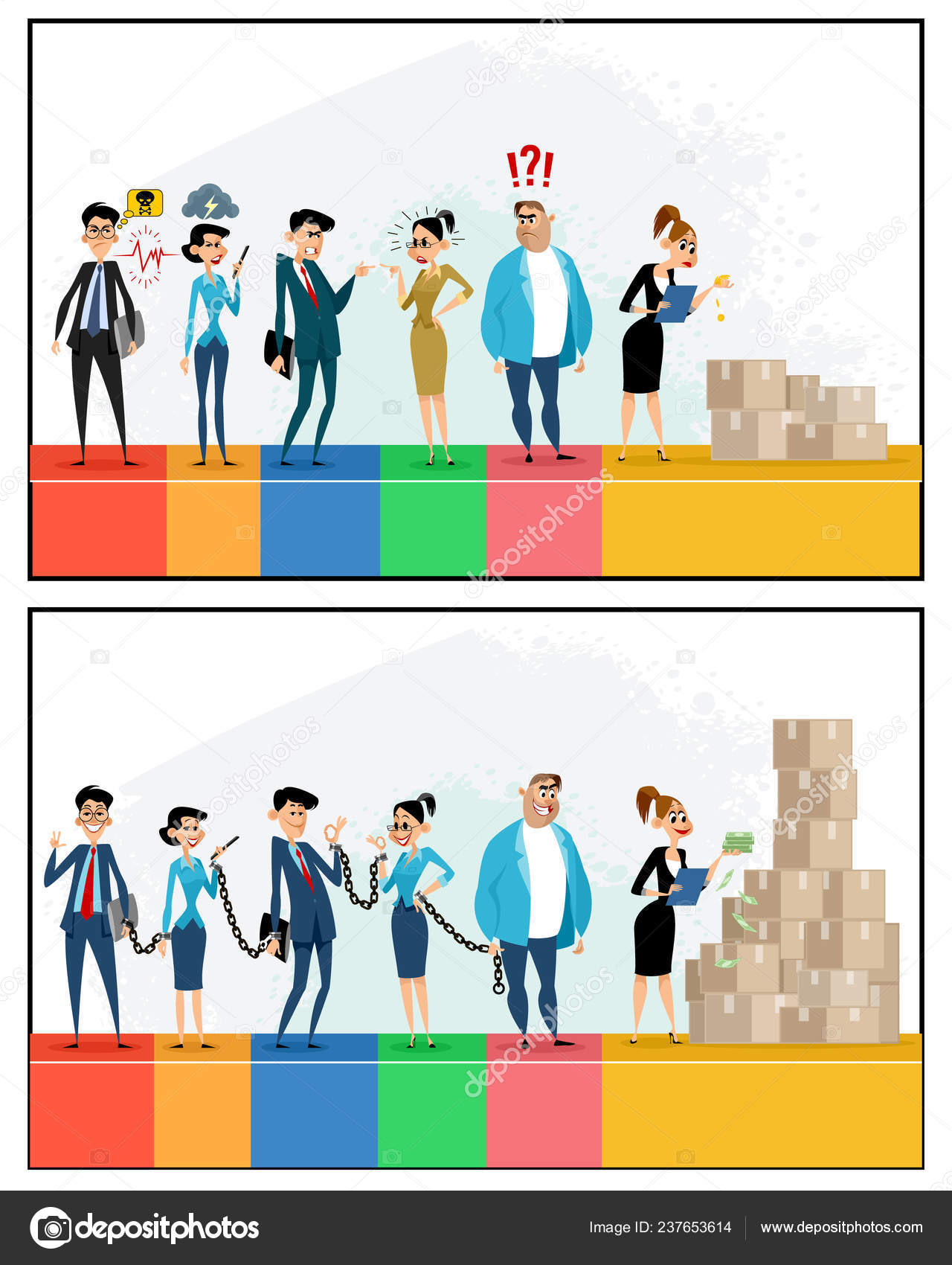 Vector Illustration Productive Unproductive Work Stock Vector Image by ...