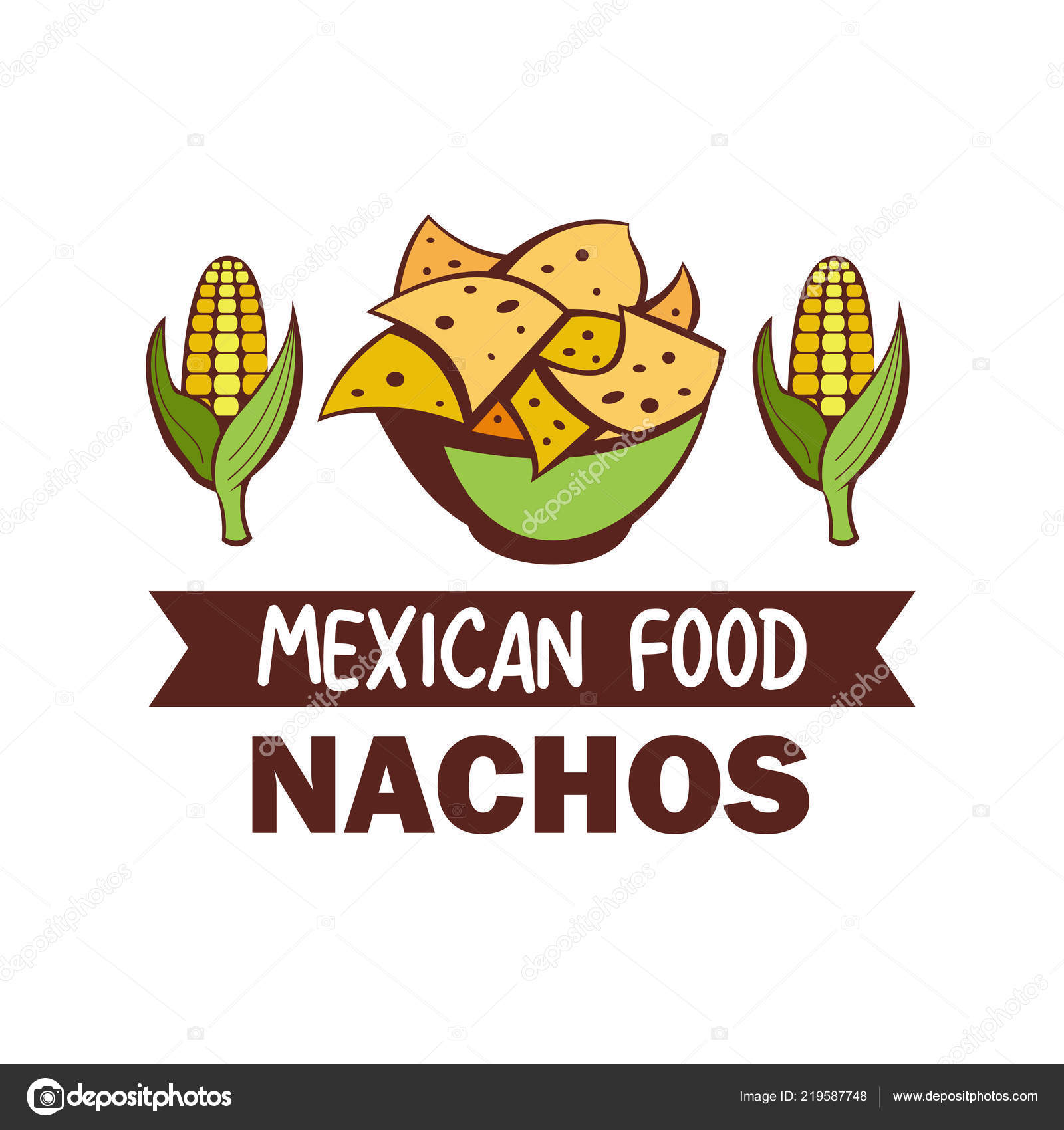 Mexican Food Nachos Corn Chips Menu Layout Vector Illustration Stock ...