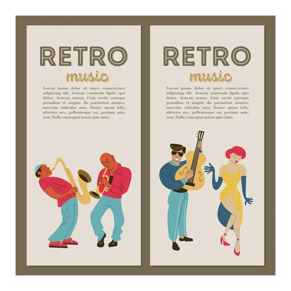 Tarjetas musicales retro imágenes de stock de arte vectorial ...