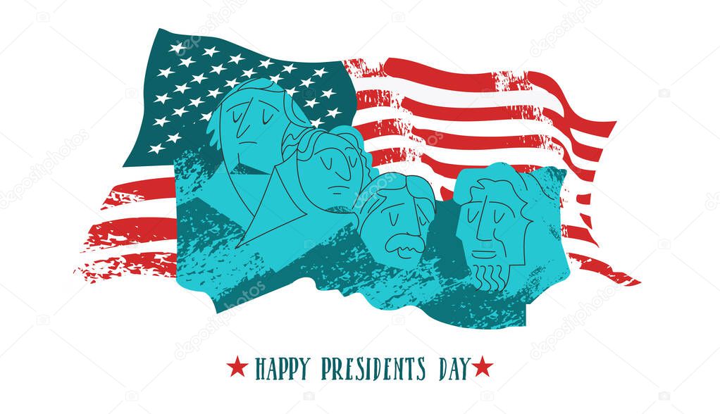 Feliz día de los presidentes. Ilustración vectorial, tarjeta de ...