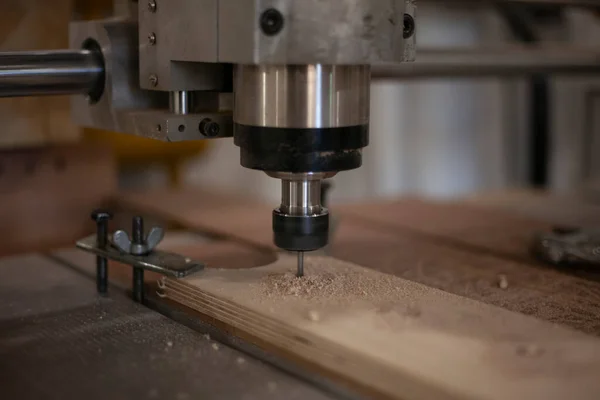 CNC drilling machine. Drill work on wood. - Stock Image - Everypixel