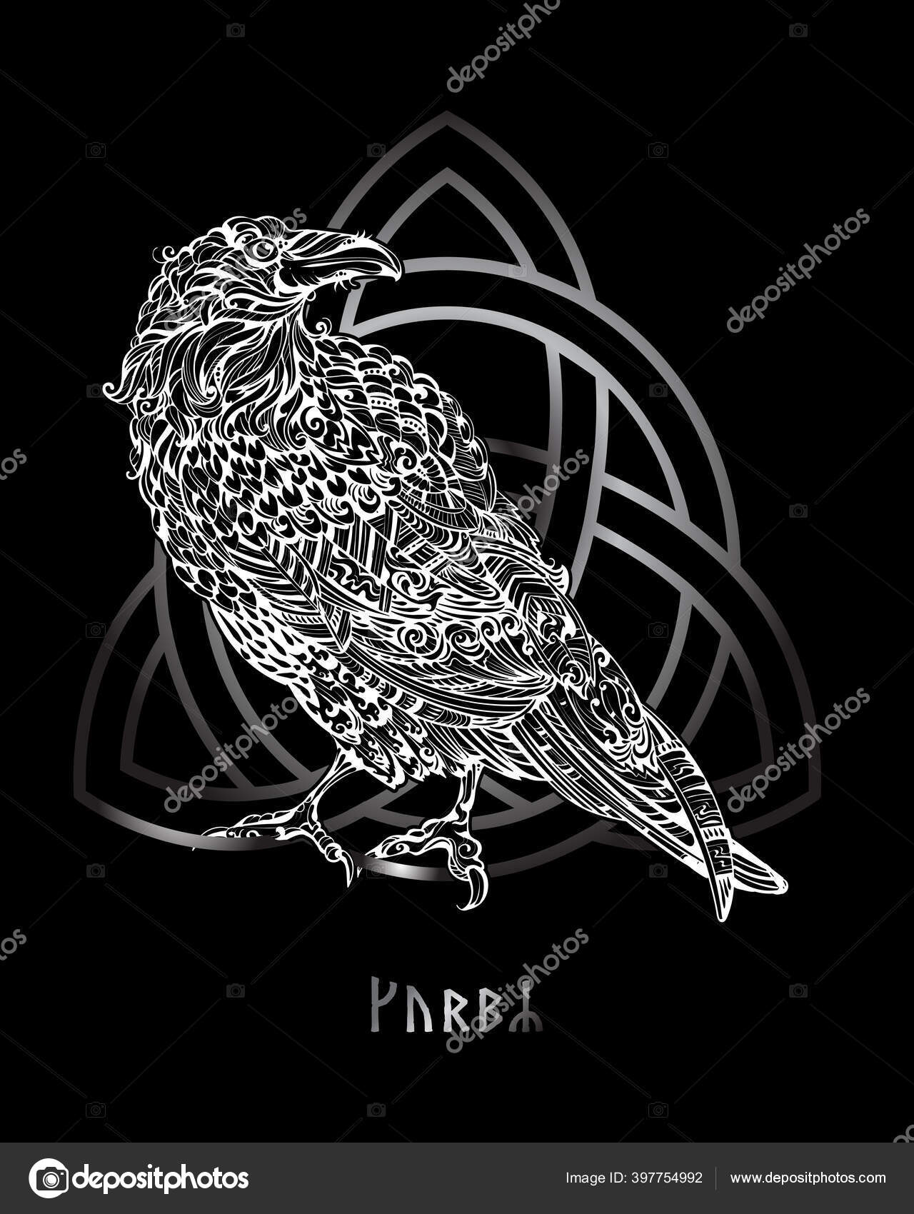 Odins Celtic Raven Stock Vector Image by ©YulianaS #397754992
