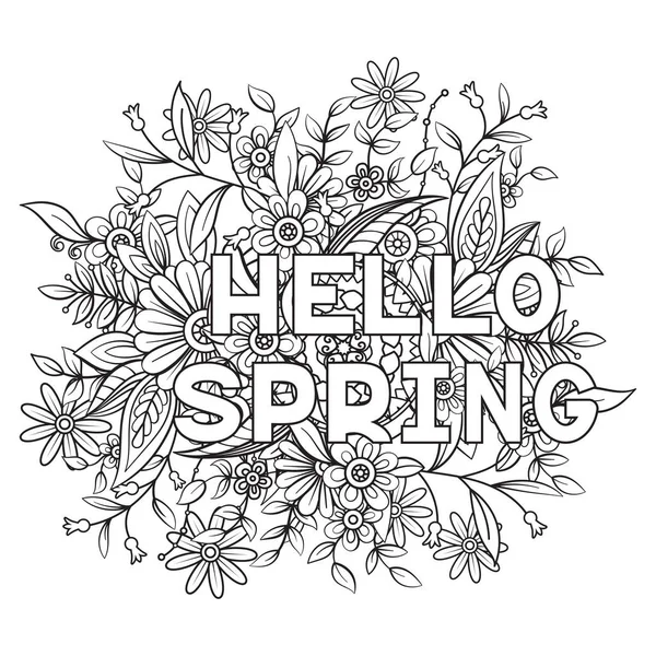 Hello spring coloring page ⬇ Vector Image by © elinorka | Vector Stock ...