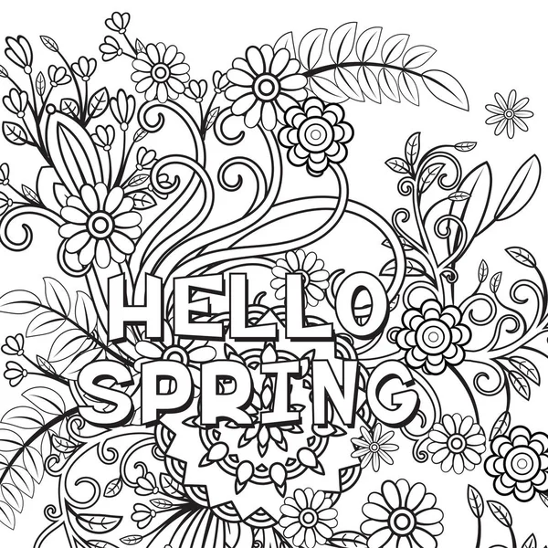 Hello spring coloring page ⬇ Vector Image by © elinorka | Vector Stock ...
