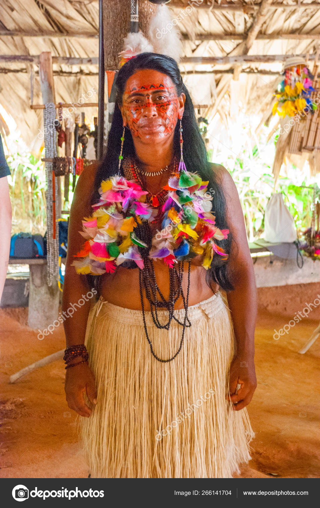 Tribes Brazil on the Amazon river posing for tourists. Amazon river ...