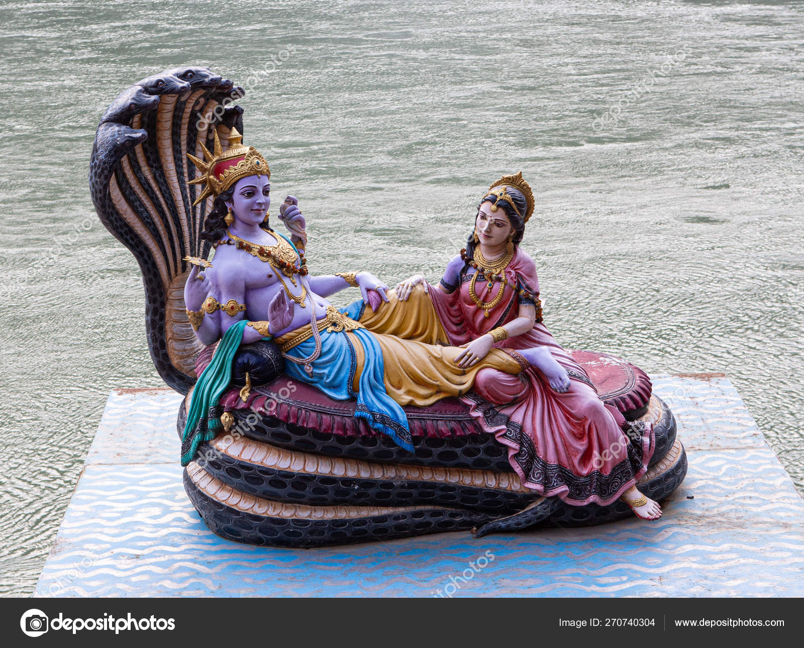 Beautiful Statues Lord Vishnu Lakshmi Ganga Riverbank, 42% OFF