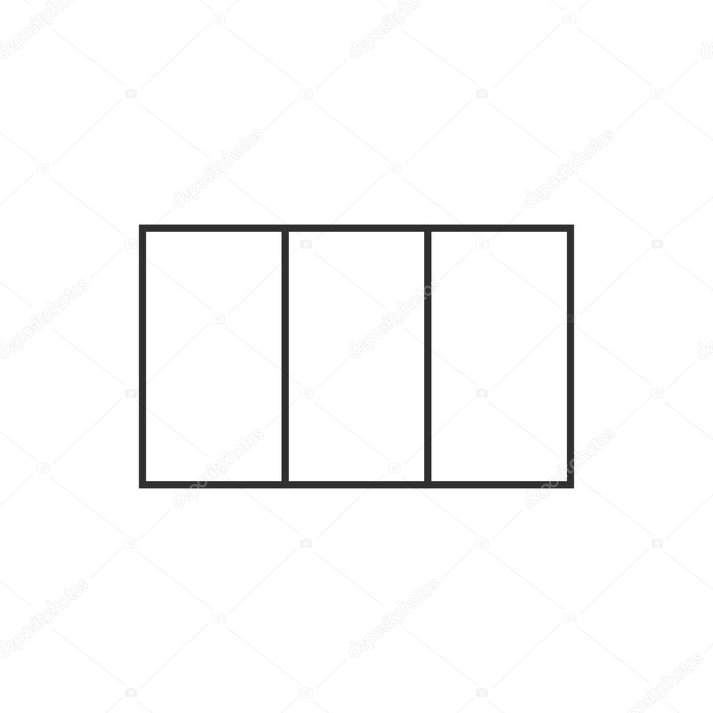 Icono de bandera de país tribanda vertical en diseño plano de contorno ...