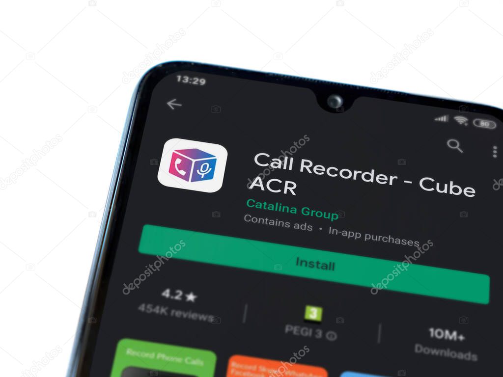 Lod, Israel - 8 de julio de 2020: Cube ACR app play store page on the ...