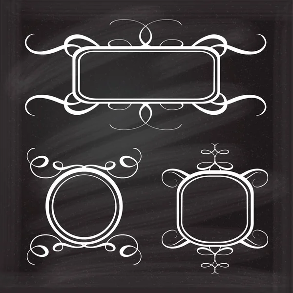 Set of chalk painted frames on a black chalkboard. Stock Vector Image ...