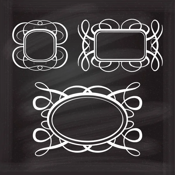 Set of chalk painted frames on a black chalkboard. Stock Vector Image ...