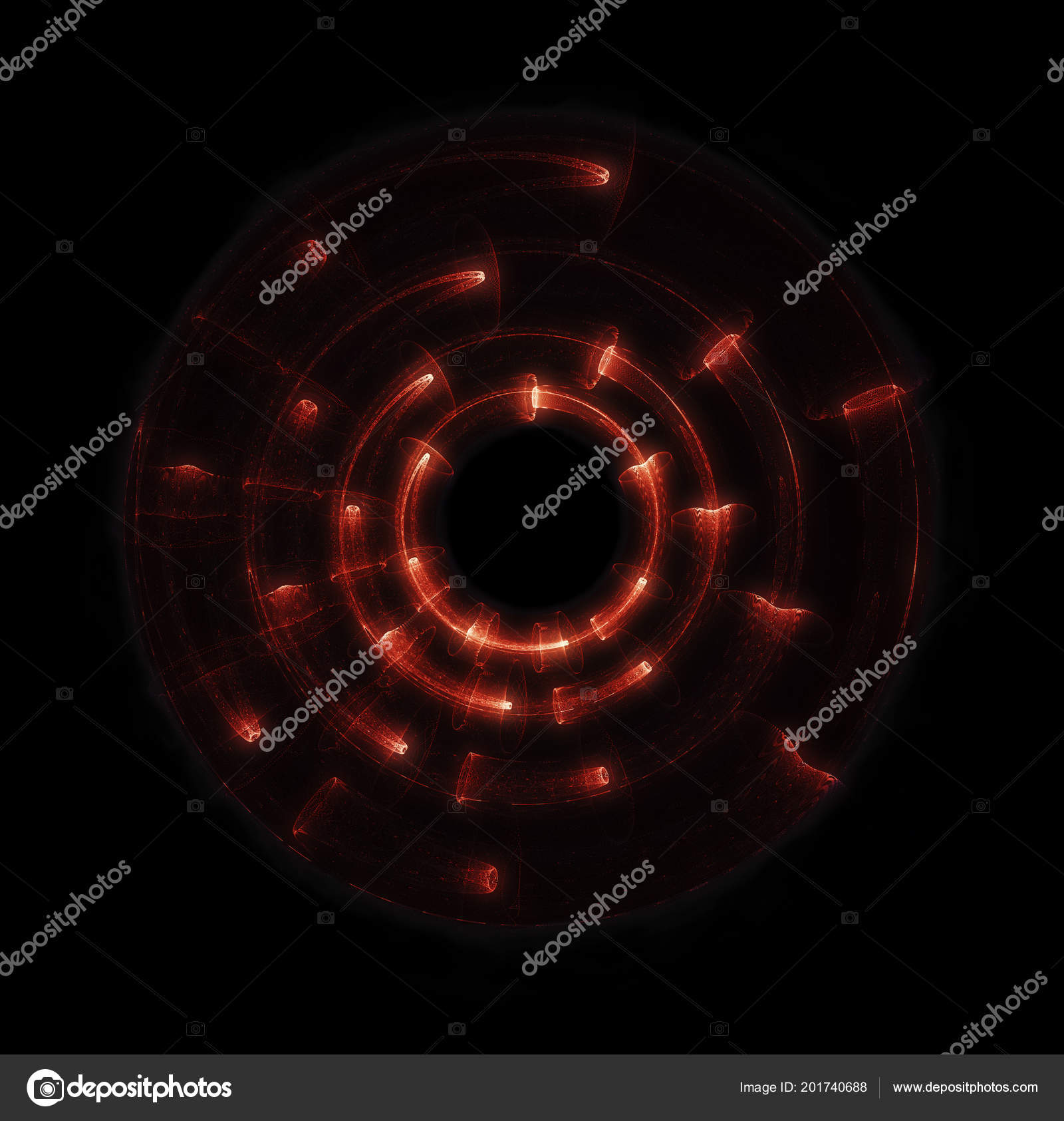 Futuristic Glowing Red Hud Black Background Artificial Intelligence ...