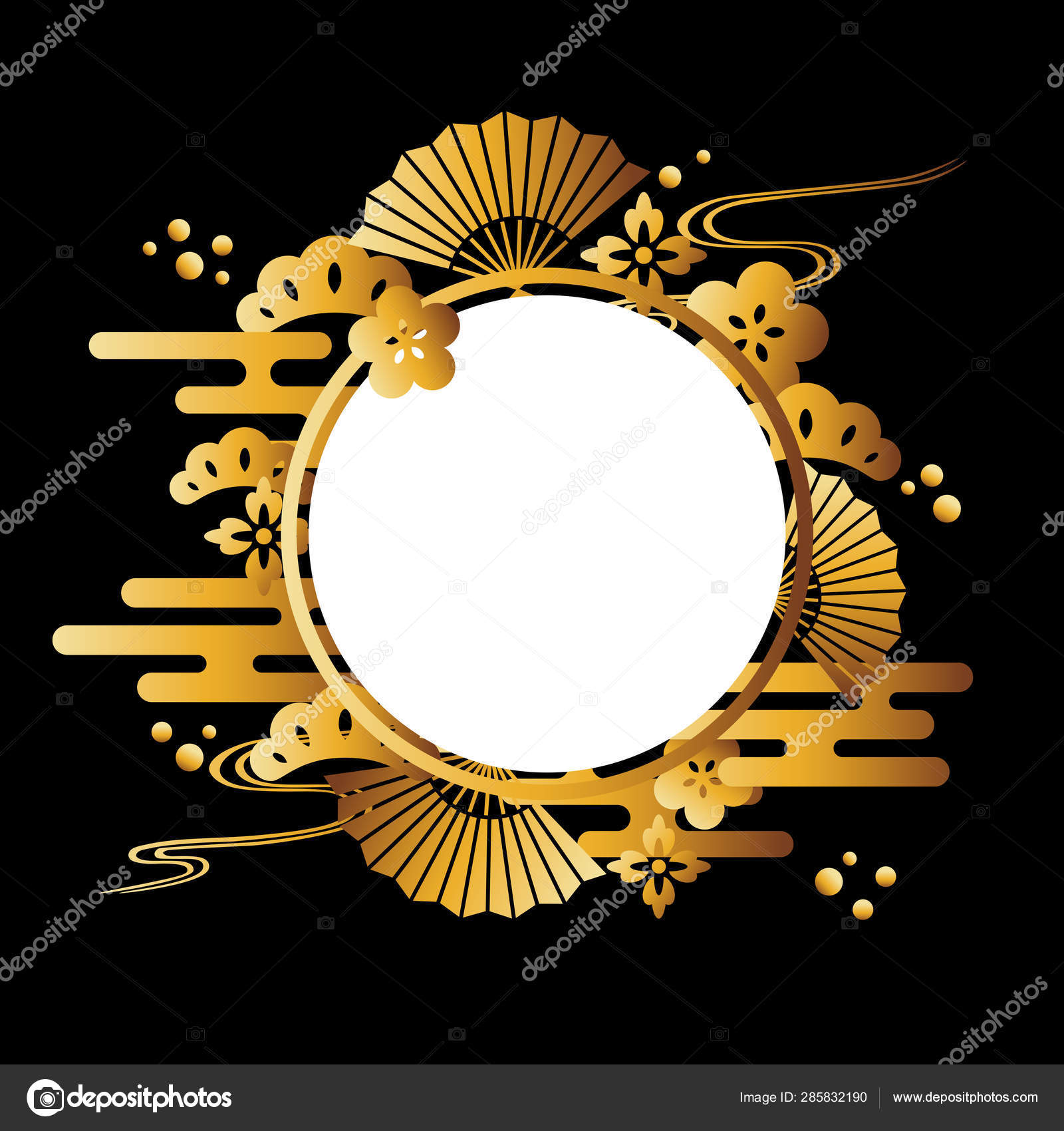 Vector Background Golden Japanese Pattern Stock Illustration by ©MisaoN ...