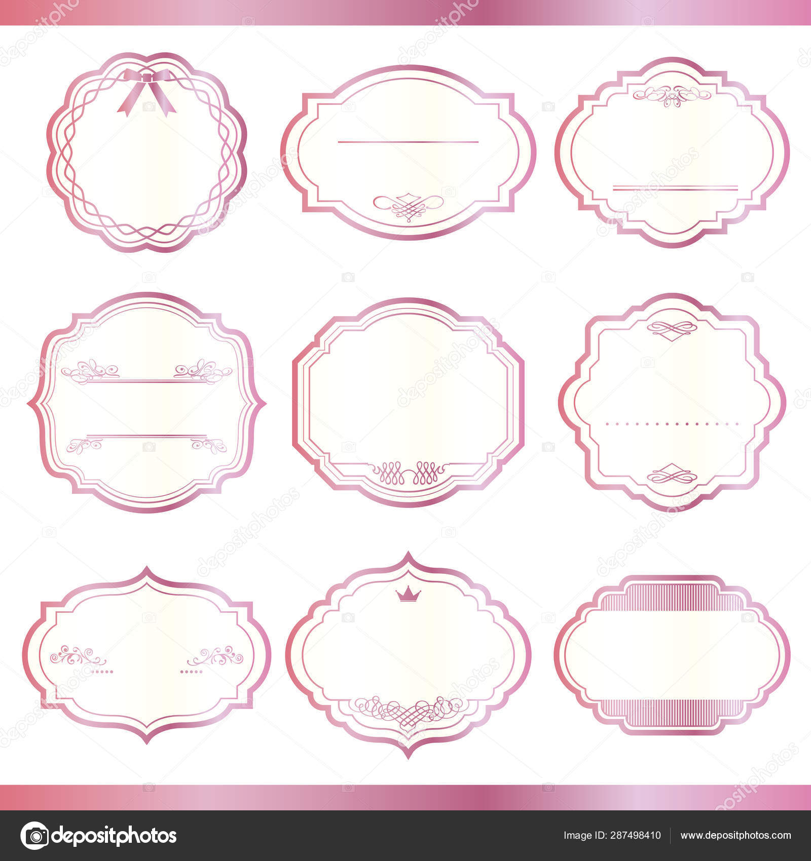 Vector Set Pink Labels Stock Vector by ©MisaoN 287498410