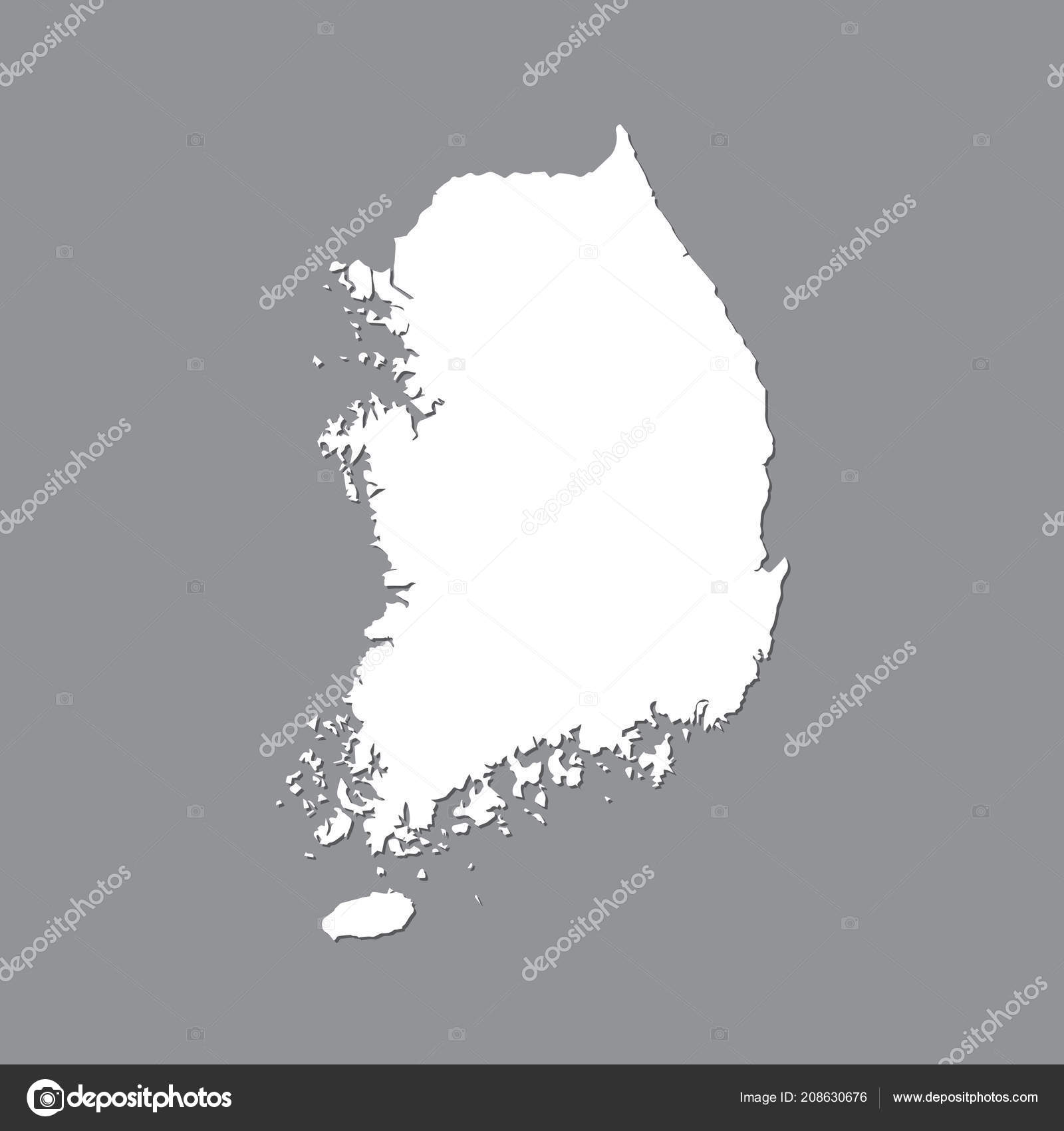 Blank Map South Korea High Quality Map South Korea Gray Stock Vector by ...