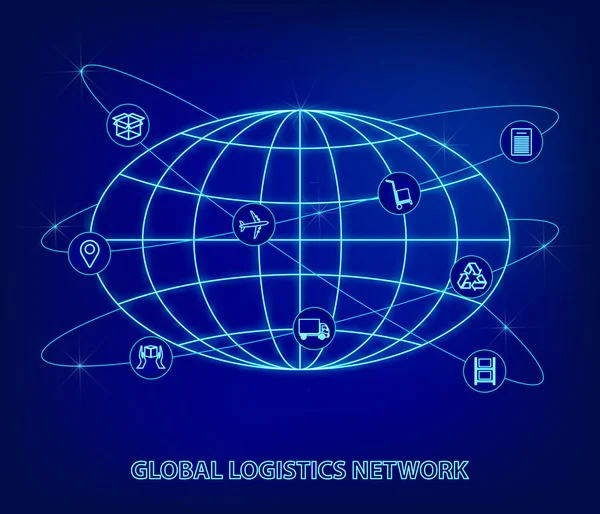 Global logistics network. Map global logistics partnership connection ...
