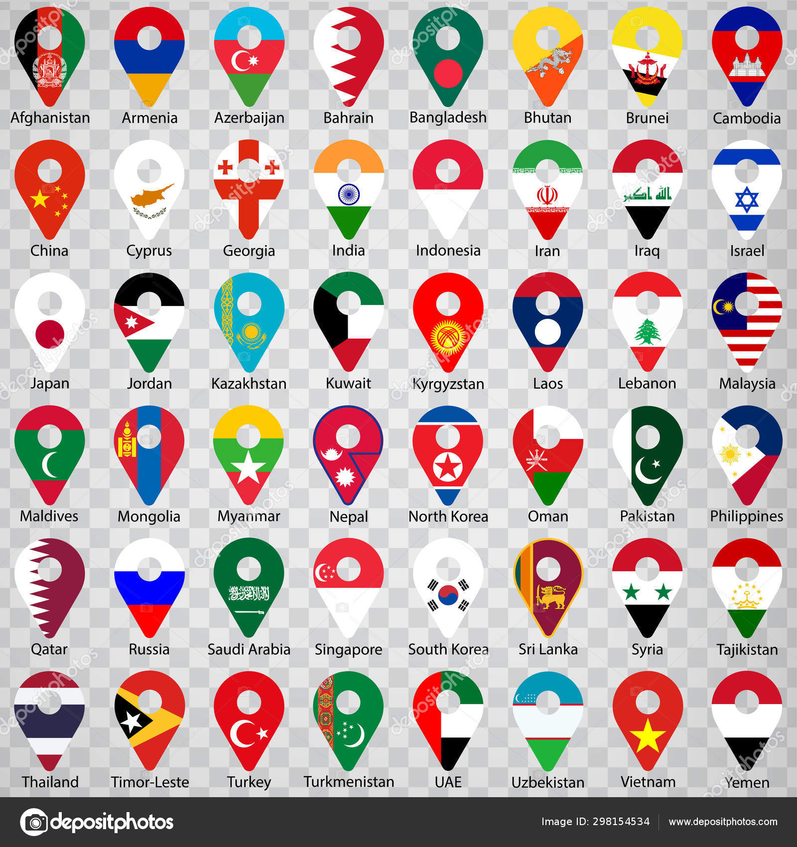Asia Flags With Names SOME ASIAN COUNTRIES AND THEIR FLAGS | Share Ur