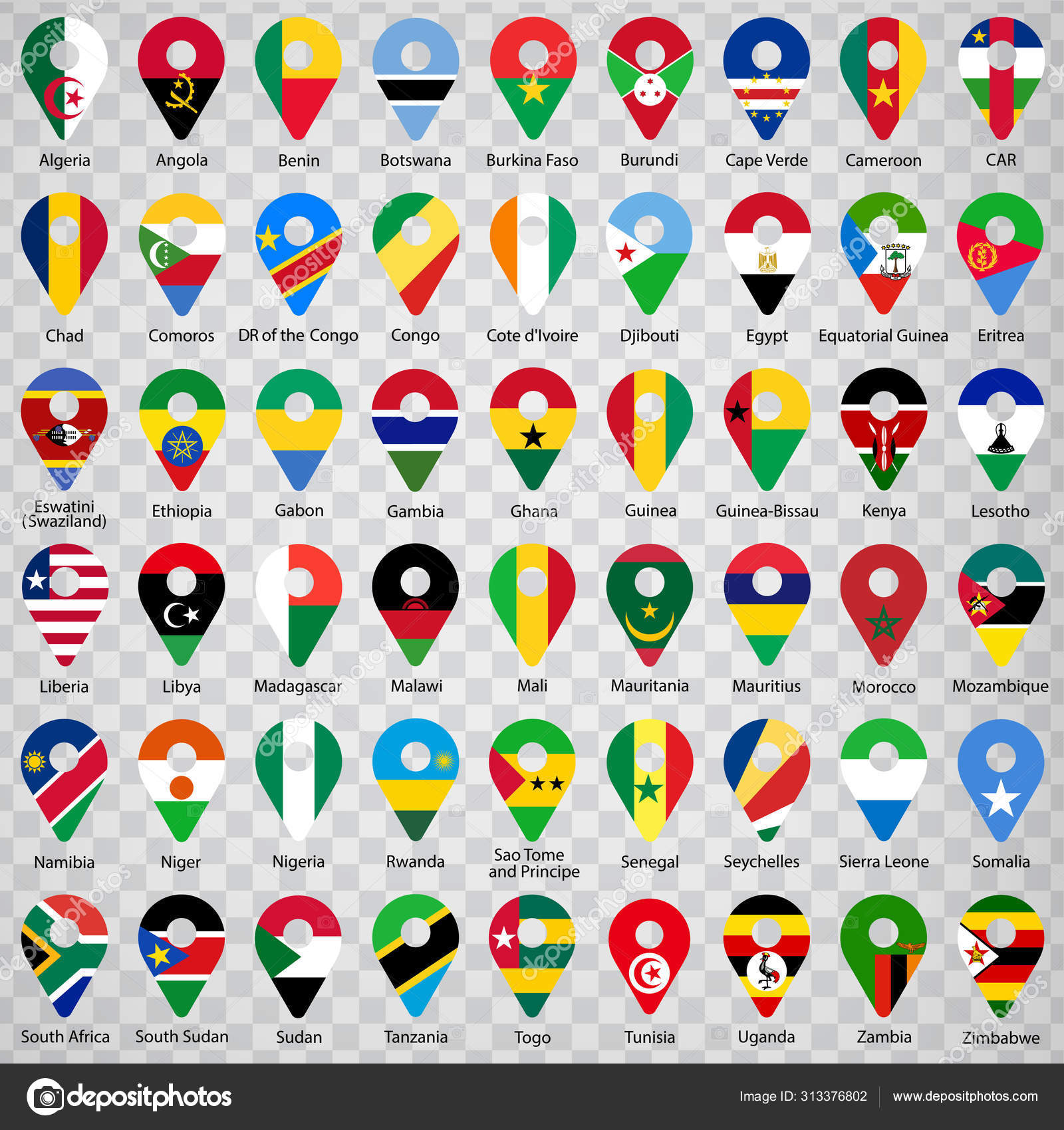 Banderas De Países Africanos Con Nombres