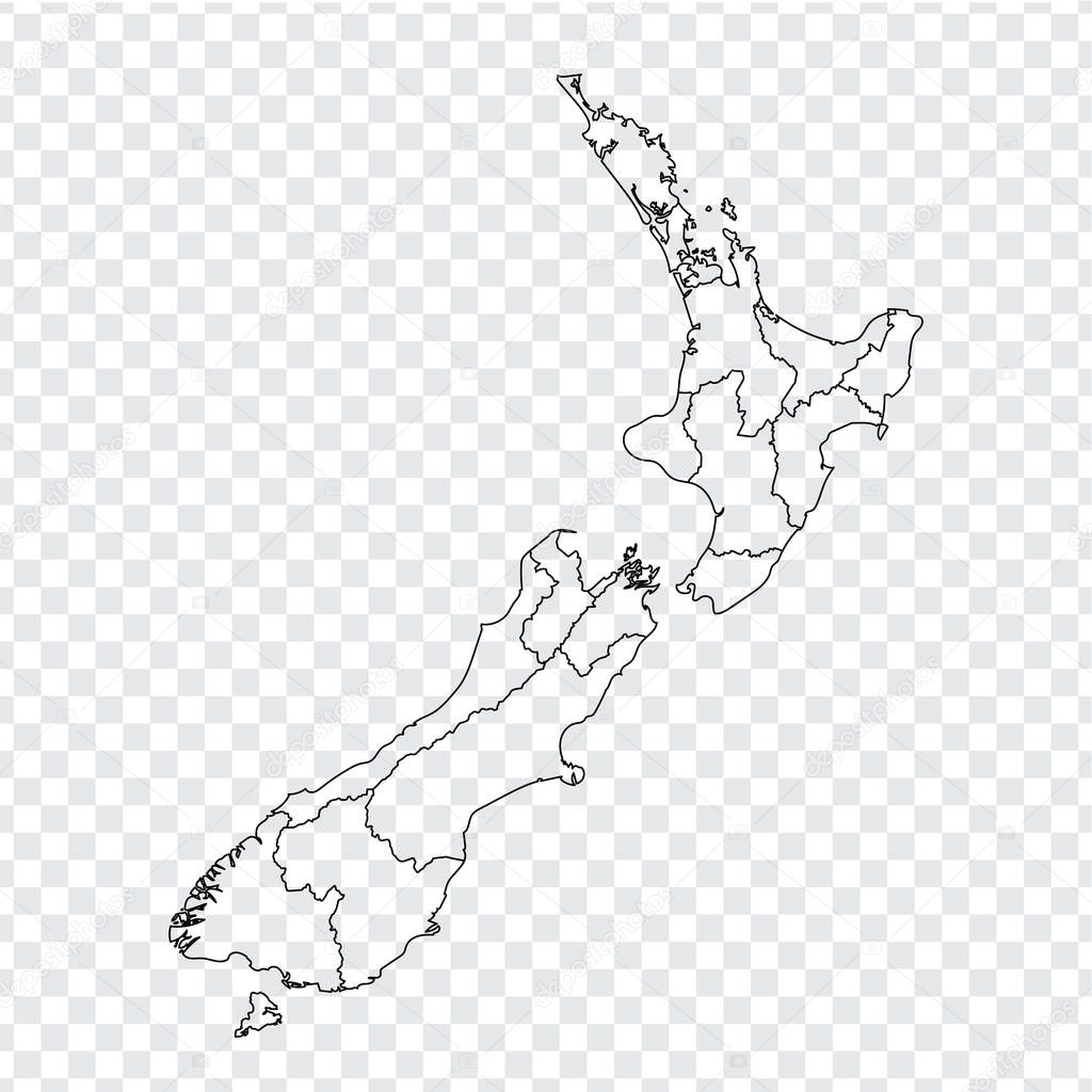 Mapa en blanco de Nueva Zelanda. Mapa de alta calidad de Nueva Zelanda ...