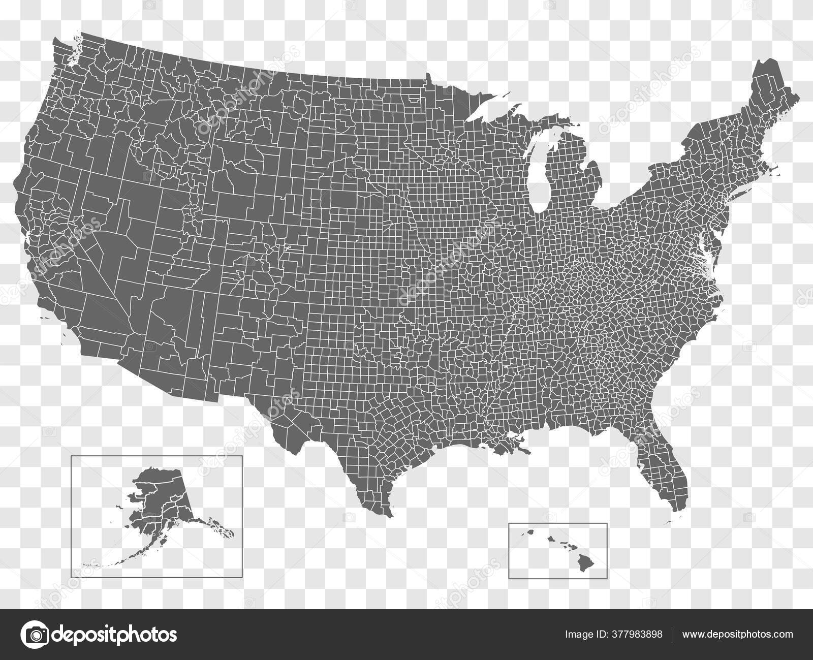 Blank Map Usa High Quality Map United States Regions Transparent Stock ...