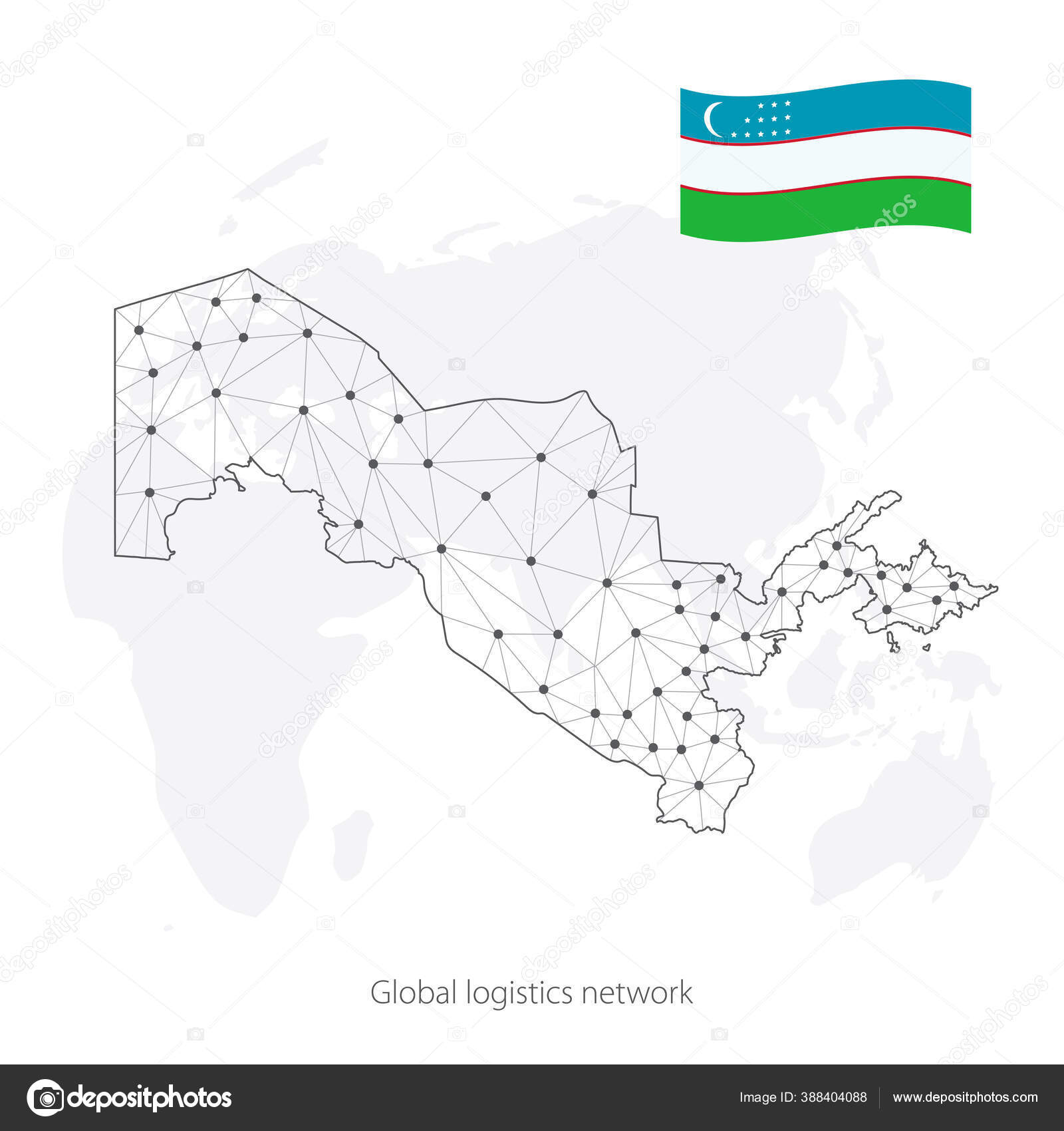 Global Logistics Network Concept Communications Network Map Uzbekistan ... Global Logistics Network Concept Communications Network Map Uzbekistan ...