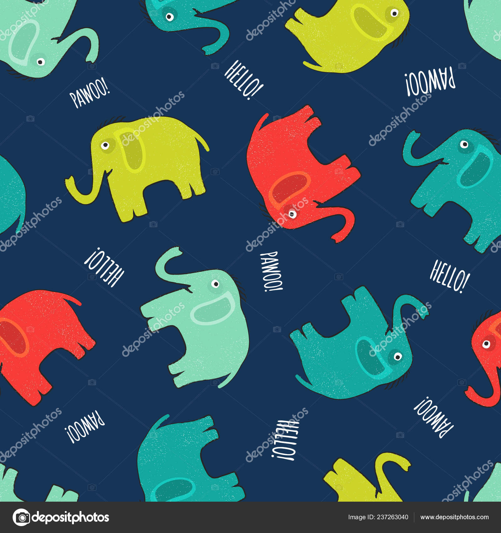 Cute Elephant Pattern Background