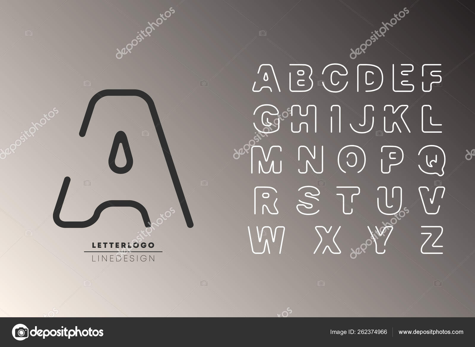 Logo alfabet skrifttype. Bogstaver logotype linje design Stockvektor af ...