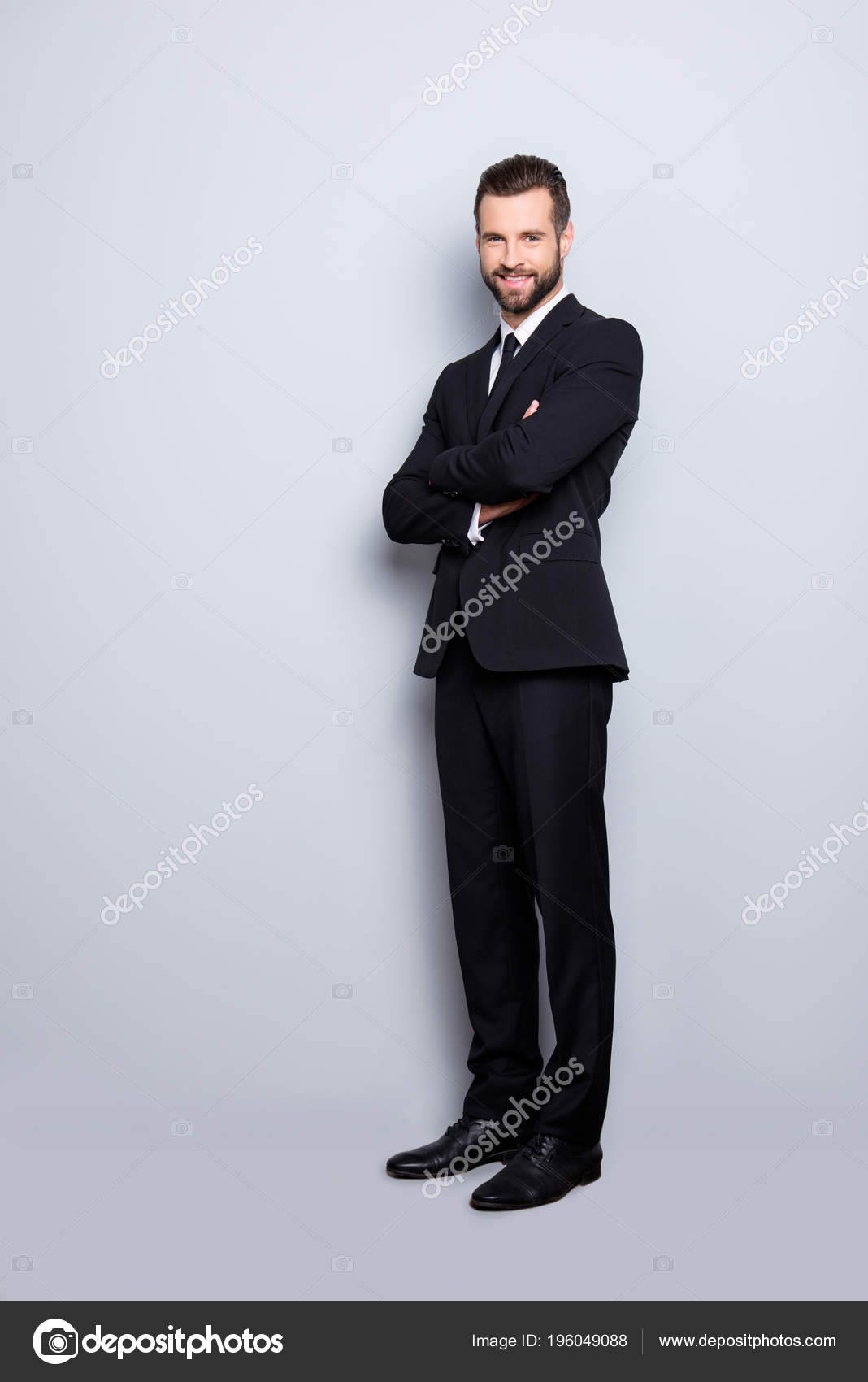 Full Size Fullbody Snap Portrait Joyful Cheerful Business Person Black ...