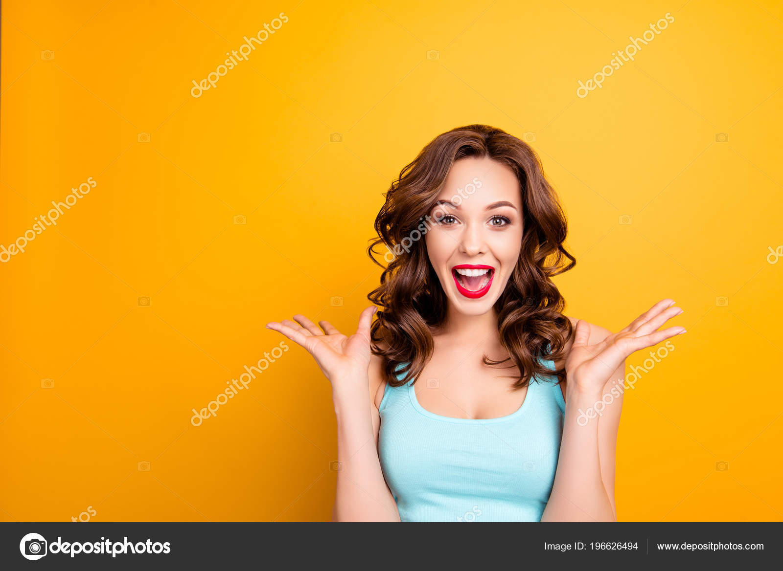 Wow Yes Omg Portrait Copy Space Empty Place Astonished Impressed Stock ...