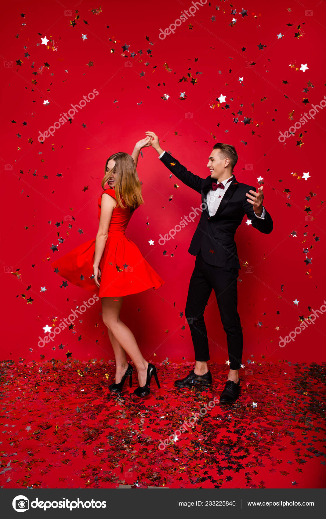 Vertical full length body size view of two chic gorgeous cheery — Stock ...