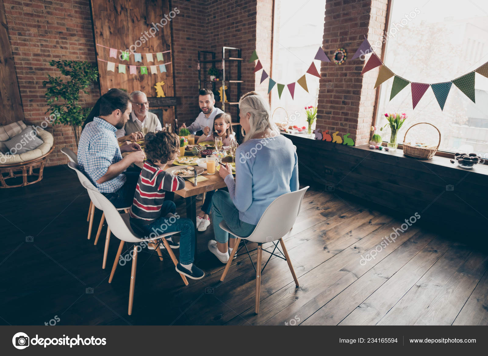 Profile side view of nice lovely cheerful positive family marrie ...