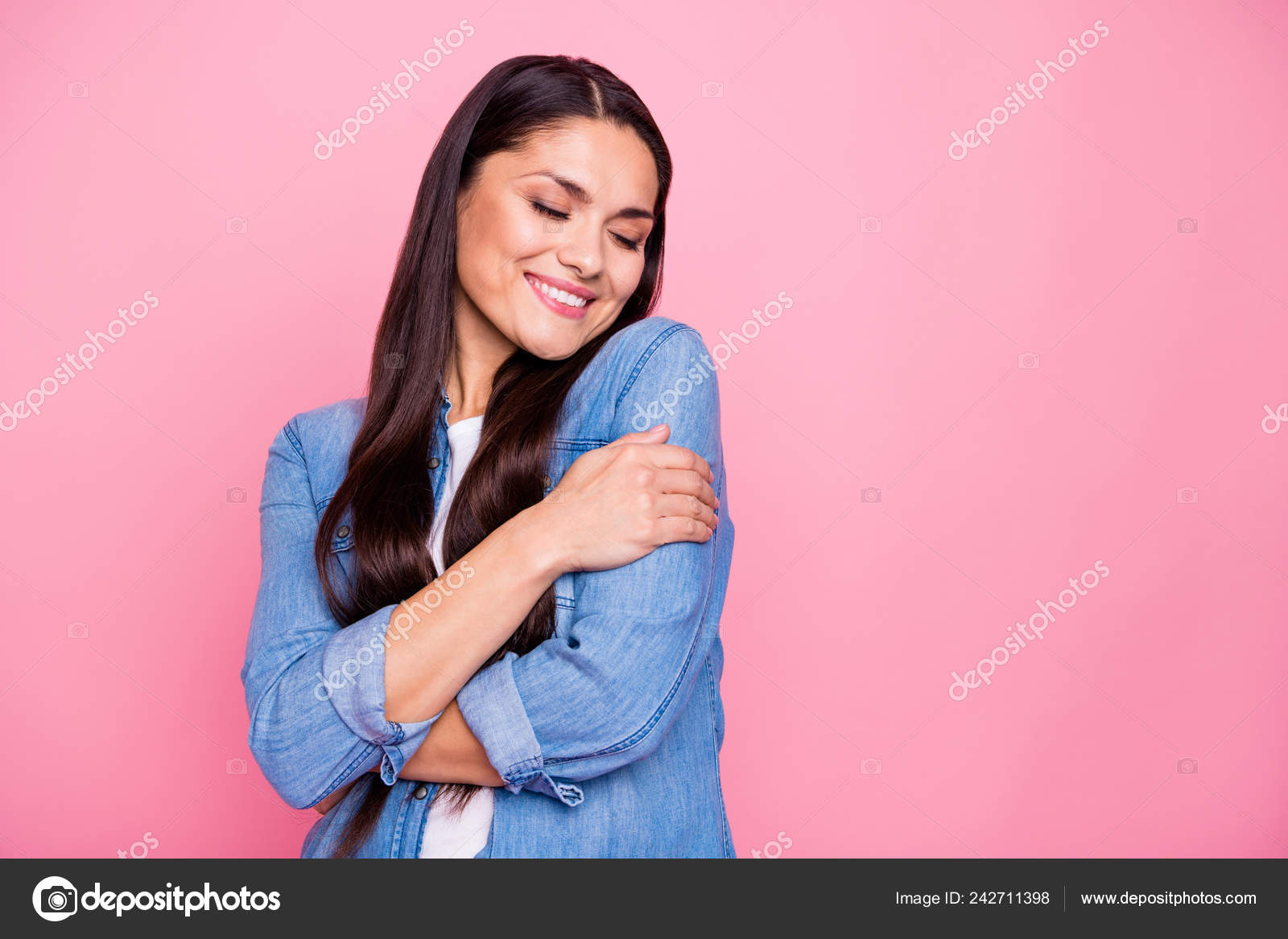 Portrait of her she nice cute sweet winsome lovely attractive charming ...