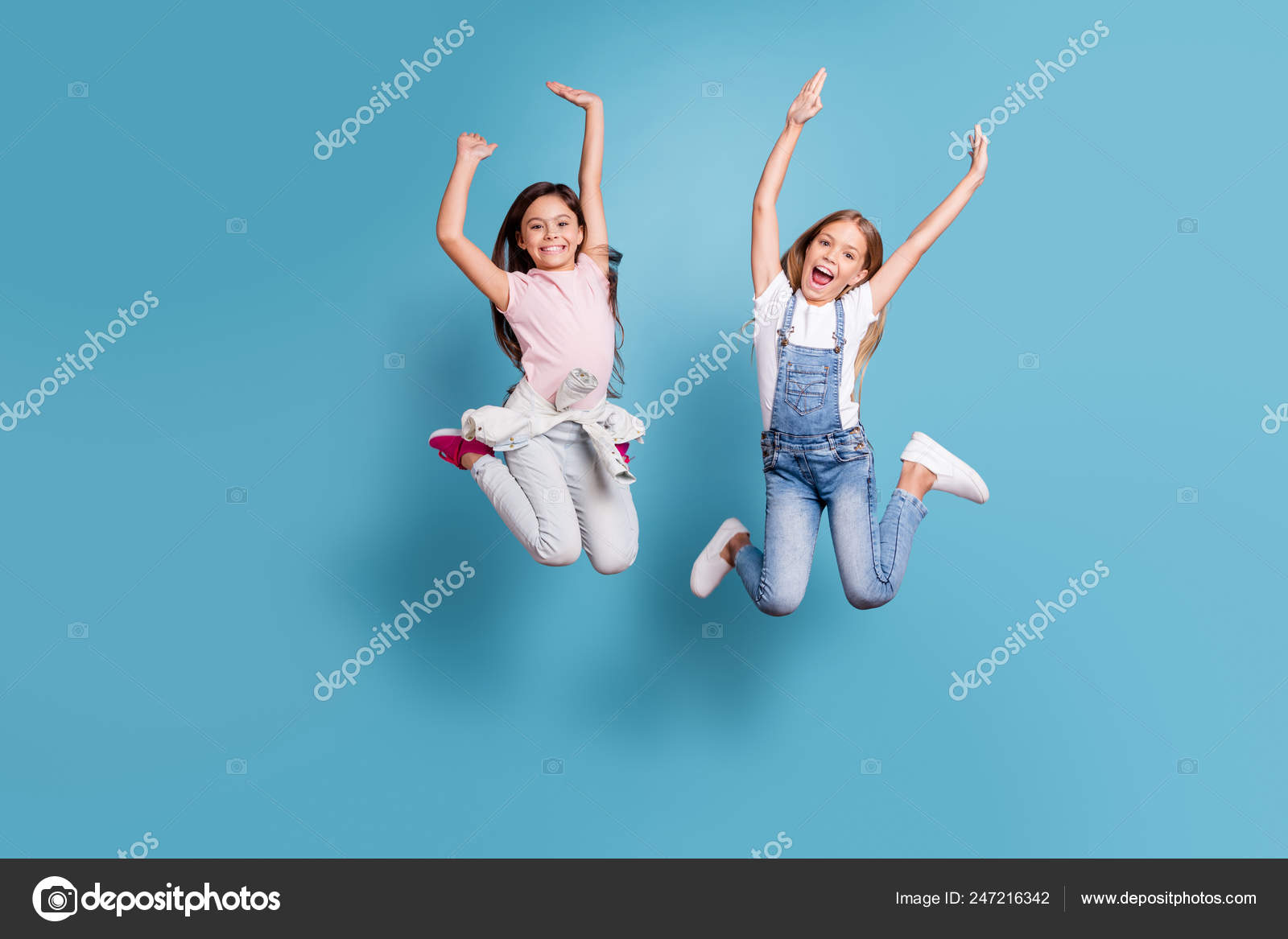 Full length body size view of two people nice-looking lovely attractive ...