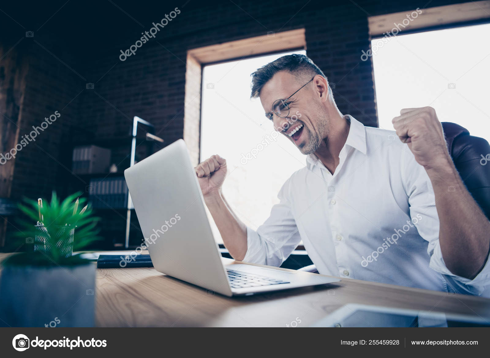 Close side profile up photo handsome he him his macho guy have ...