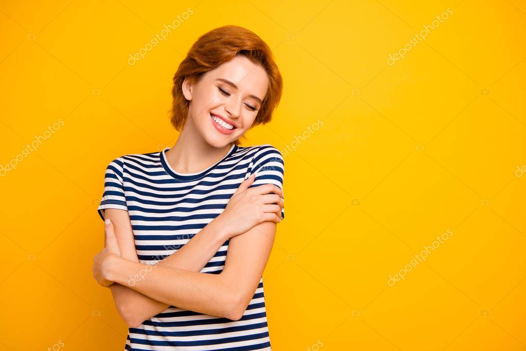 De cerca foto hermosa increíble ella su señora emocionada extendió las ...